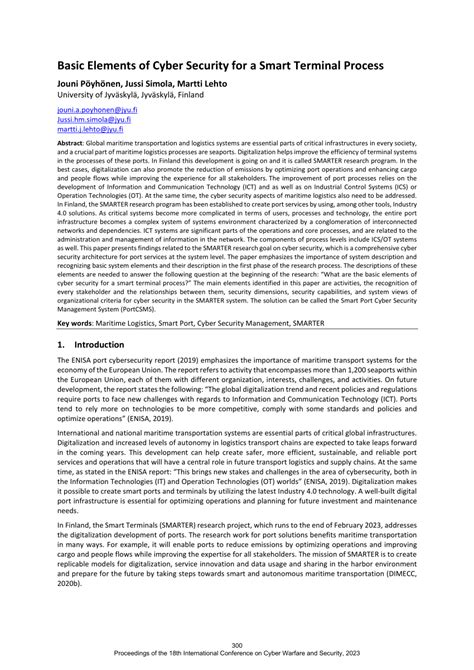 Pdf Basic Elements Of Cyber Security For A Smart Terminal Process