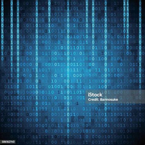 Vector Matrix Style Binary Background With Falling Number Stock