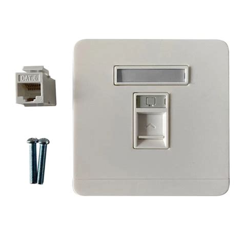 Single Port Rj45 Cat6 Wall Plate With Female Female Connector Straight 15 78 Picclick Au
