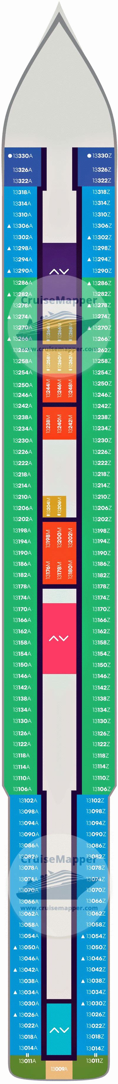 Brilliant Lady Deck 13 Plan Cruisemapper