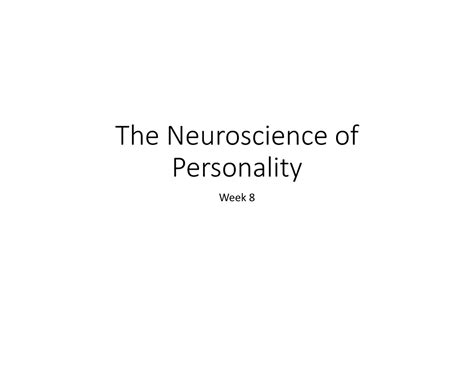 Psych Lecture Notes The Neuroscience Of Personality Week 8 This Week Review Of The Nervous