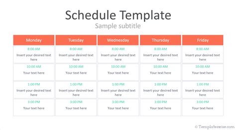 Schedule PowerPoint Template Templateswise Com