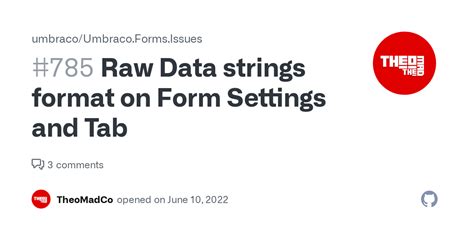 Raw Data Strings Format On Form Settings And Tab · Issue 785 · Umbraco