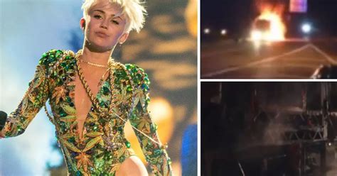 Miley Cyrus Tour Bus BURSTS Into Flames In New Orleans Mirror Online