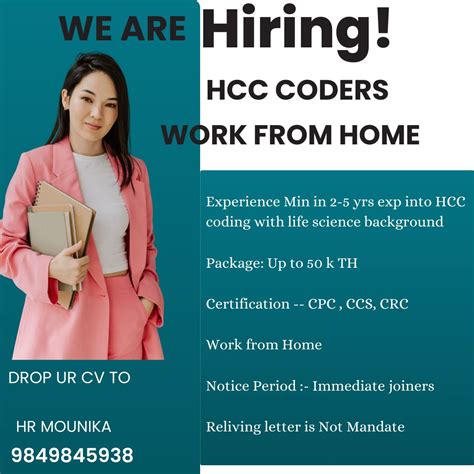 We Are Hiring Hcc Coders Up To 50k Hyderabad A Mounika