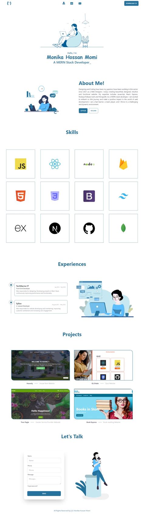Reactjs Frontenddeveloper Tailwindcss Javascript Mernstack Monika Hossan Momi