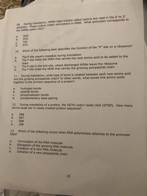 Solved 09 Direction These Codons Match Anticodons In Trna