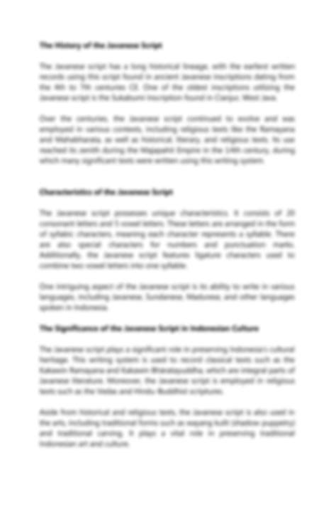 Solution History Of Javanese Script Studypool