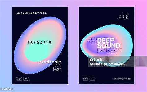 일렉트로 페스트 재미있는 테크노 이벤트 레이아웃 설정을 위한 최소 패턴 초대를 위한 인디 효과 음악 및 전시 템플릿 핑크와 블루 일렉트로 페스트 Dj에 대한 스톡 벡터 아트