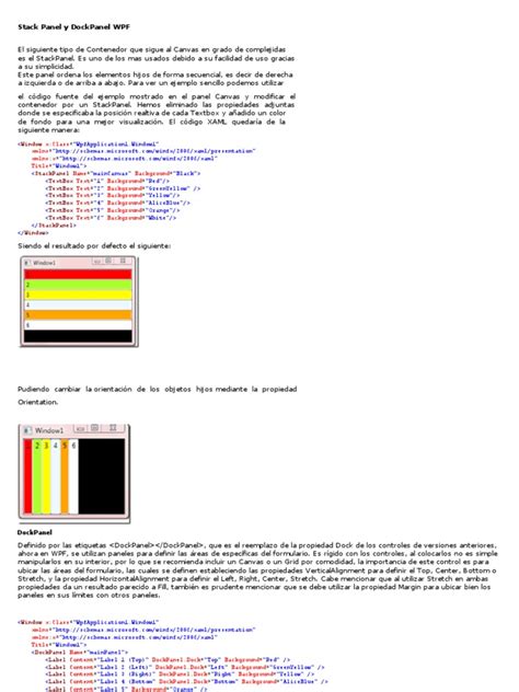 Stack Panel Y Dockpanel Wpf Pdf Informática Informática Y Tecnología De La Información