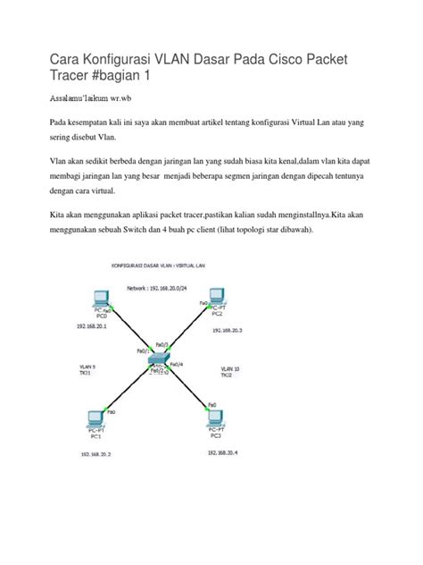 Cara Konfigurasi Vlan Dasar Pada Cisco Packet Tracer Pdf