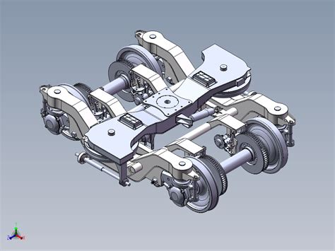 60kmh200kmh的客车转向架 SOLIDWORKS 2018 模型图纸下载 懒石网