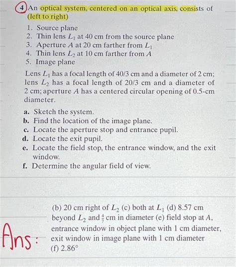 4 An Optical System Centered On An Optical Axis