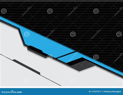 Abstract Blue White Cyber Futuristic With Dark Shutter Pattern Design Modern Technology