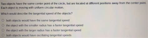 Solved Two Objects Have The Same Center Point Of The Circle But Are