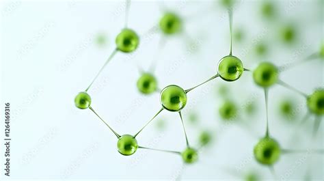 Abstract Microscopic View Of Green Microalgae Cells Displaying A Complex Biological Structure