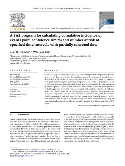 Pdf A Sas Program For Calculating Cumulative Incidence Of Events