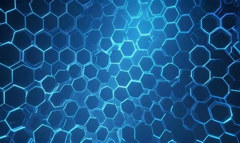 Futuristic Hexagonal Grid Pattern With Glowing Blue Outlines Creating A Digital Techinspired