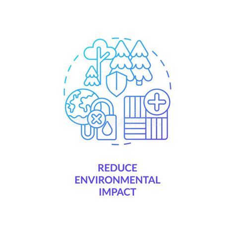 Thin Line Reduce Environmental Impact Icon Concept Stock Vector