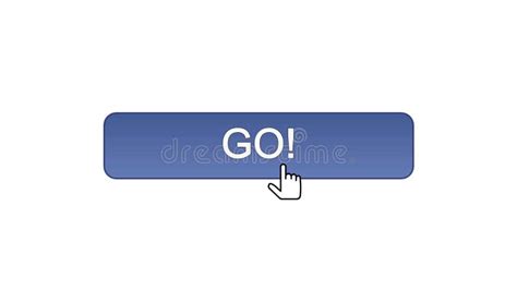 Go Web Interface Button Clicked With Mouse Cursor Violet Color Business Online Stock