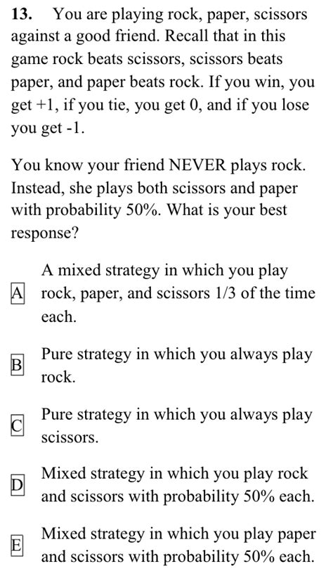 Solved You Are Playing Rock Paper Scissors Against A Good Chegg