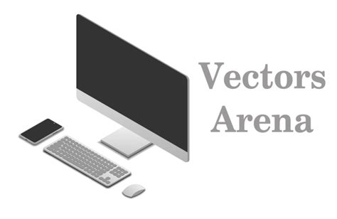 Tech Essentials Ensemble Isometric View Set Of Pc Monitor Keyboard