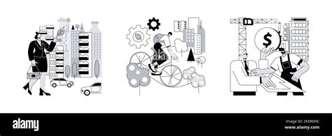 Architecture Innovation Abstract Concept Vector Illustration Set