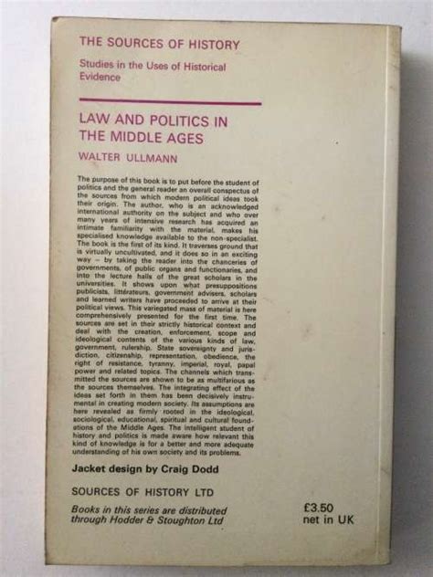 History And Politics Law And Politics In The Middle Ages Walter