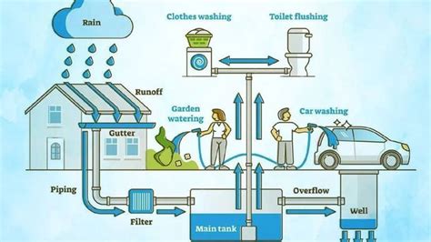 Rainwater Harvesting System Diagram Filtering And Usage Tips