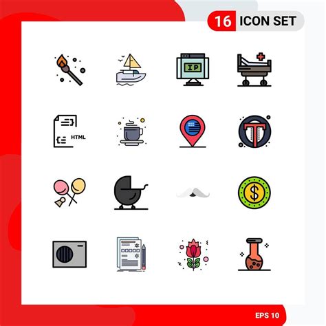 16 Thematic Vector Flat Color Filled Lines And Editable Symbols Of File Develop Ip Coding