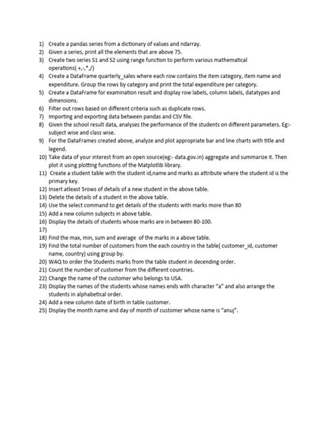 Practical Questions Pdf