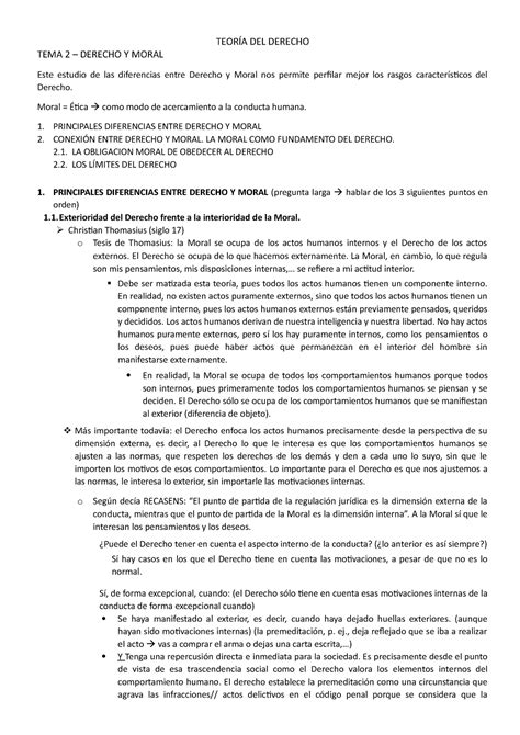 Tema 2 Td Apuntes Sobre La Unidad 2 De Teoria Del Derecho TeorÍa
