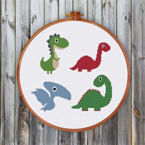 66 Ideas De Dinosaurios Punto De Cruz Bordados En Punto Cruz Punto