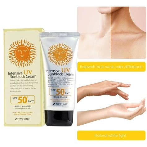 3w Clinic Intensive Uv Sunblock Cream Spf50 Pa 70ml Lazada Ph