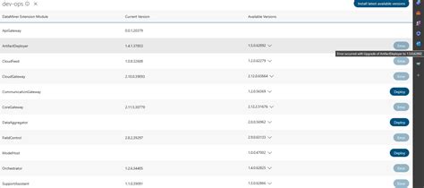 Dca Dxm Errors After Triggering Install Latest Available Versions Dataminer Dojo