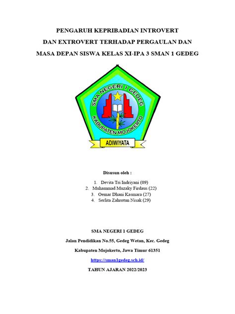 kti introvert extrovert pdf karier and perkembangan