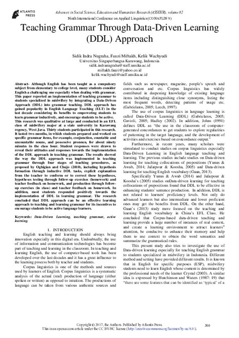 Pdf Teaching Grammar Through Data Driven Learning Ddl Approach