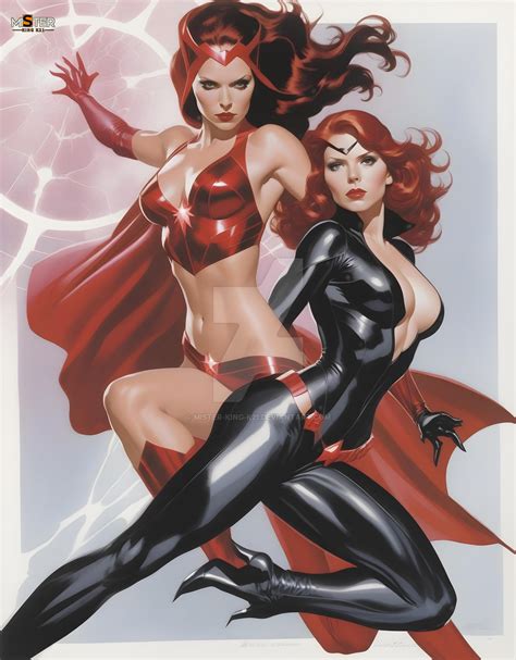 Scarlet Witch And Black Widow Marvel By Mister King K21 On Deviantart