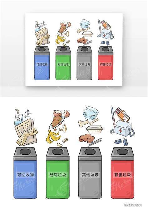 手绘卡通垃圾分类免扣素材下载 红动中国