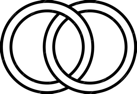 Premium Vector Interlocking Circles Icon Sign Outline Rings Circles Rings Wedding