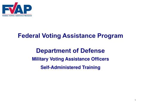 Ppt Federal Voting Assistance Program Department Of Defense Powerpoint Presentation Id 3389745