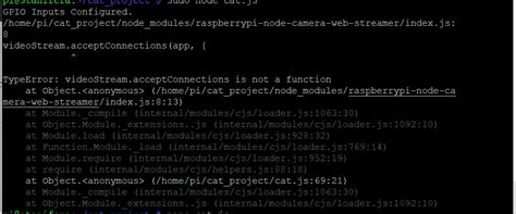 acceptconnections not a function · issue 6 · caseymcj raspberrypi node camera web streamer