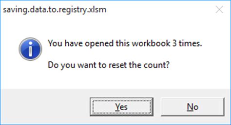 Save Settings In Registry Using Excel
