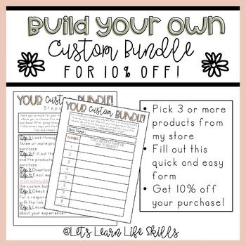 Build Your Own CUSTOM BUNDLE 10 OFF By Let S Learn Life Skills