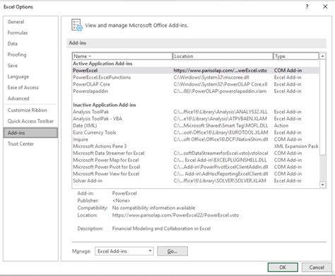 Adding Powerexcel Add Ins Paris Technologies
