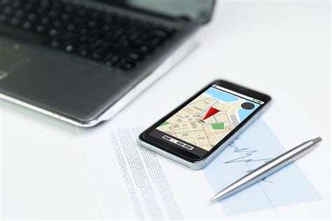 Premium Photo Business Technology Navigation And Location Concept Close Up Of Smartphone