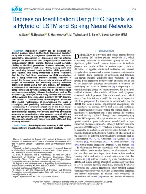 Depression Identification Using Eeg Signals Via A Hybrid Of Lstm And Spiking Neural Networks