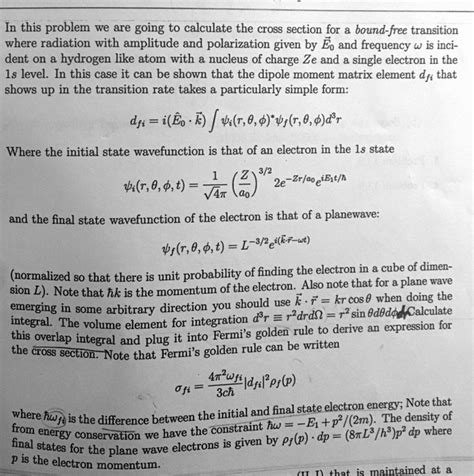 Solved In This Problem We Are Going To Calculate The Cross Section For