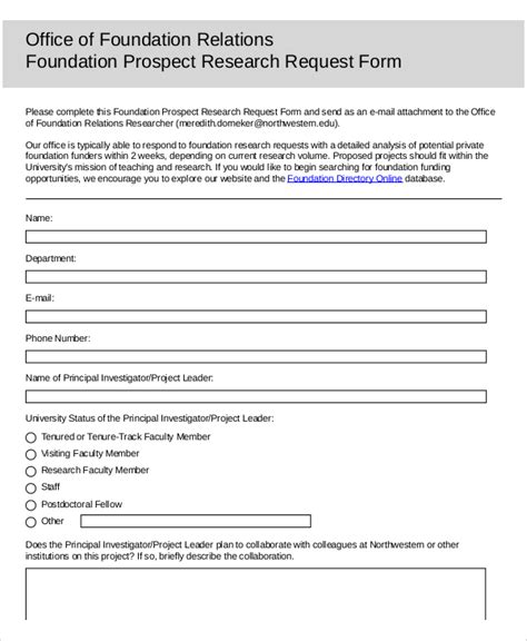 Donor Prospect Research Template