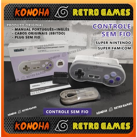 Controle 8bitdo Original Sn30 Controle Sem Fio Super Nintendo E Super Famicom Shopee Brasil